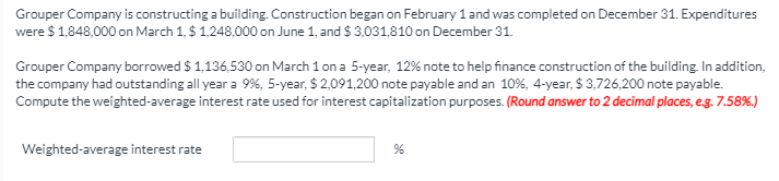 Solved Grouper Company is constructing a building. | Chegg.com
