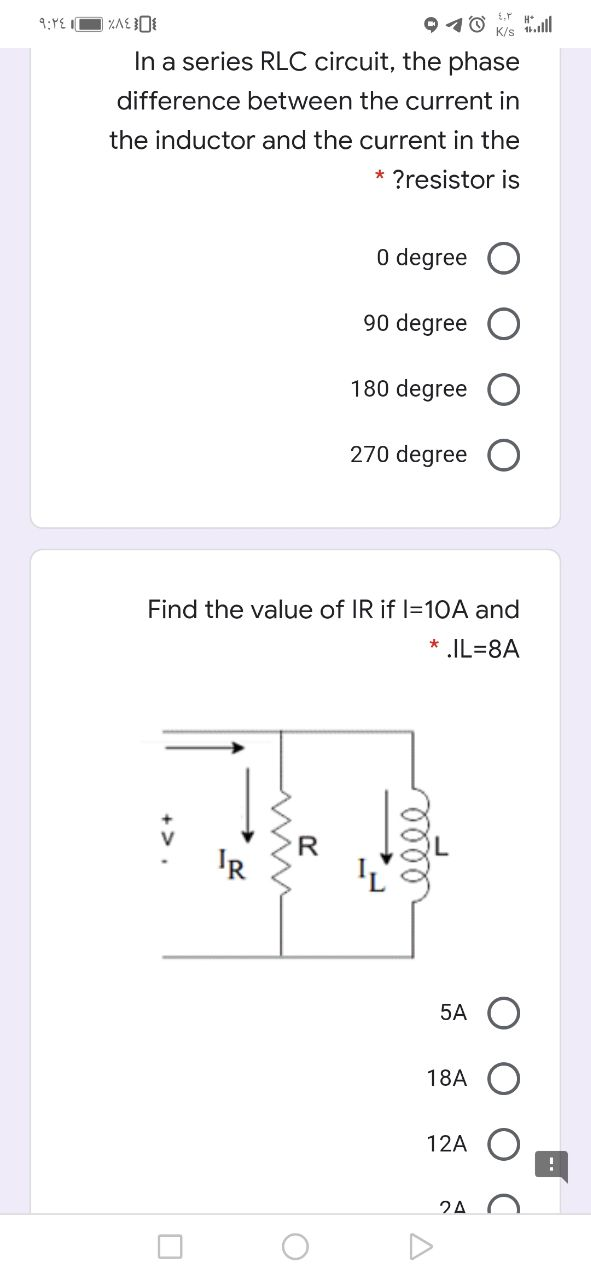 Solved 4.EE κΛΕ 30€ In a series RLC circuit, the phase | Chegg.com
