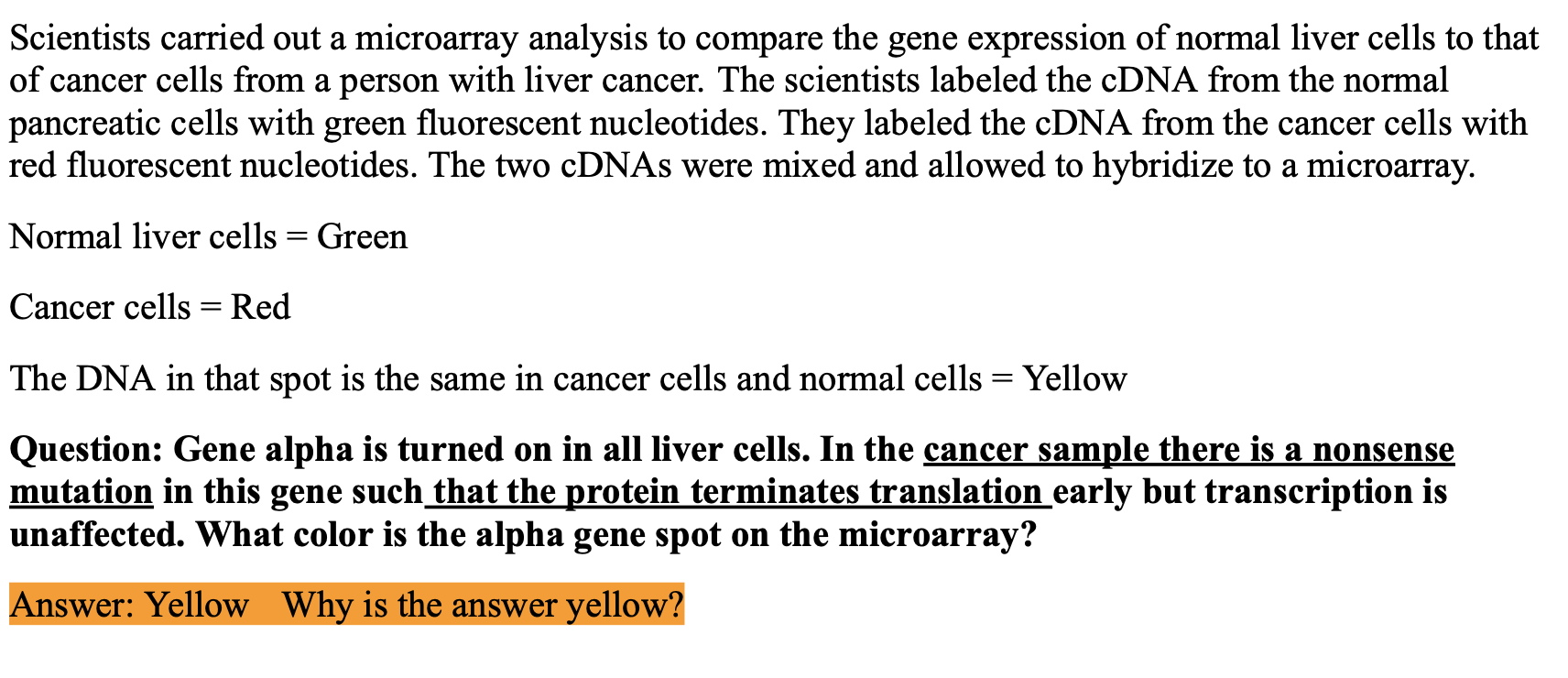 Solved Scientists carried out a microarray analysis to | Chegg.com