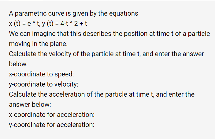 Solved A parametric curve is given by the equations x (t) = | Chegg.com