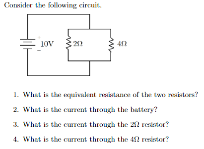 [Solved]: Consider the following circuit. 1. What is the e