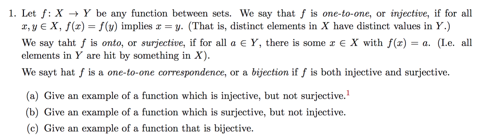Solved > 1. Let f: X + Y be any function between sets. We | Chegg.com
