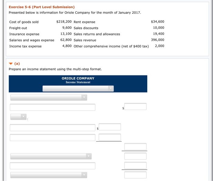 Solved Exercise 5-6 (Part Level Submission) Presented below | Chegg.com