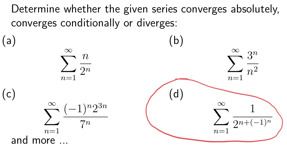 Solved Determine whether the given series converges | Chegg.com