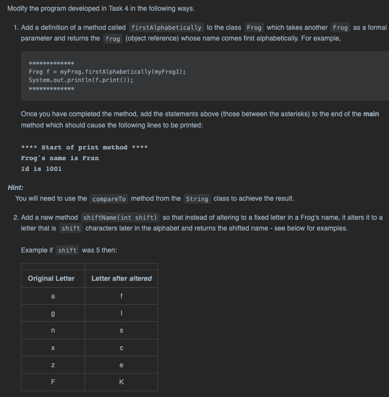 Solved Task 1 - Checkpoint 22 The following class | Chegg.com