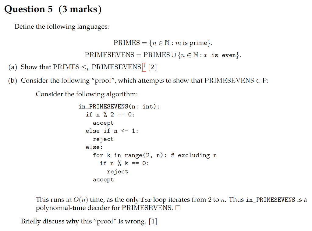 Solved Question 5 (3 marks) Define the following languages: | Chegg.com