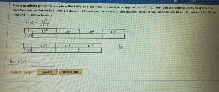 Solved Use a graphing utility to complete the table and | Chegg.com