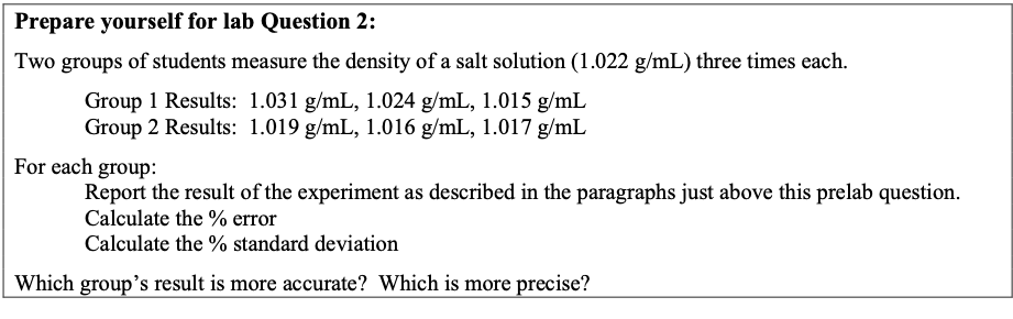 Solved Prepare yourself for lab Question 2: Two groups of | Chegg.com