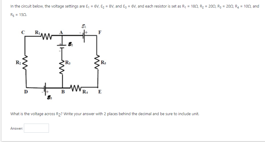 Solved = In the circuit below, the voltage settings are &, = | Chegg.com