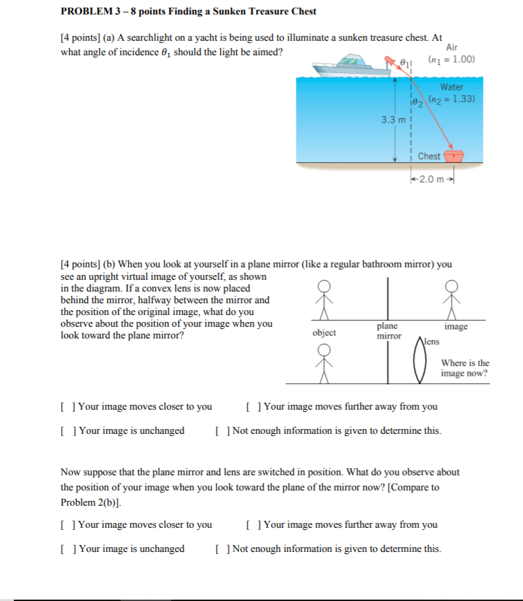 Solved PROBLEM 3 - 8 points Finding a Sunken Treasure Chest | Chegg.com
