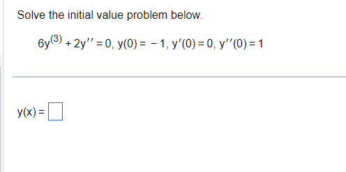 Solved Solve the initial value problem below. | Chegg.com