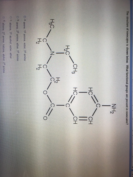 Solved The structure of novocaine is shown below What | Chegg.com