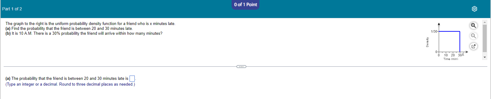 Solved The graph to the right is the uniform probability | Chegg.com