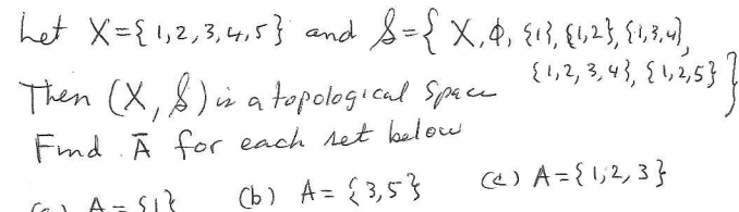 Solved Let X={1,2,3,4,5} and A={X,ϕ,{1},{1,2},{1,3,4), Then | Chegg.com