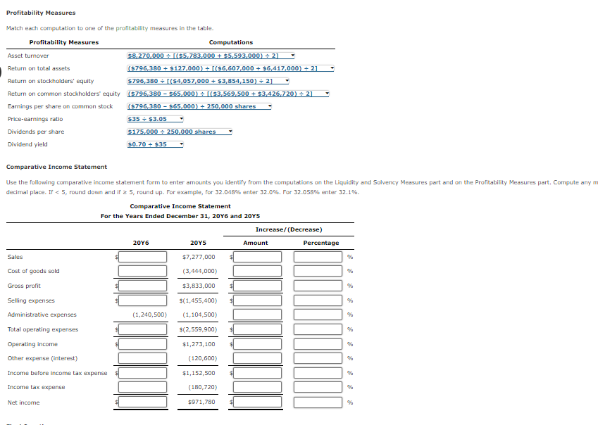 Solved Mastery Problem: Financial Statement Analysis | Chegg.com