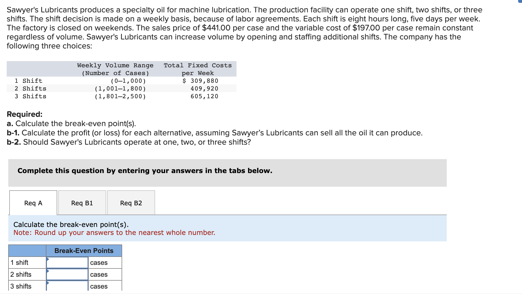 Solved Sawyer's Lubricants produces a specialty oil for | Chegg.com