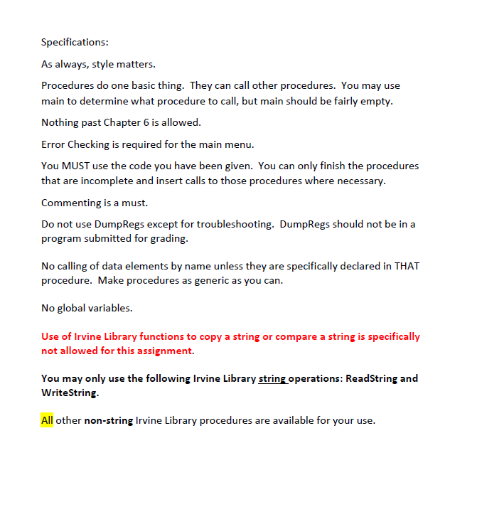 Solved Create a menu for a program as shown below. • Option | Chegg.com