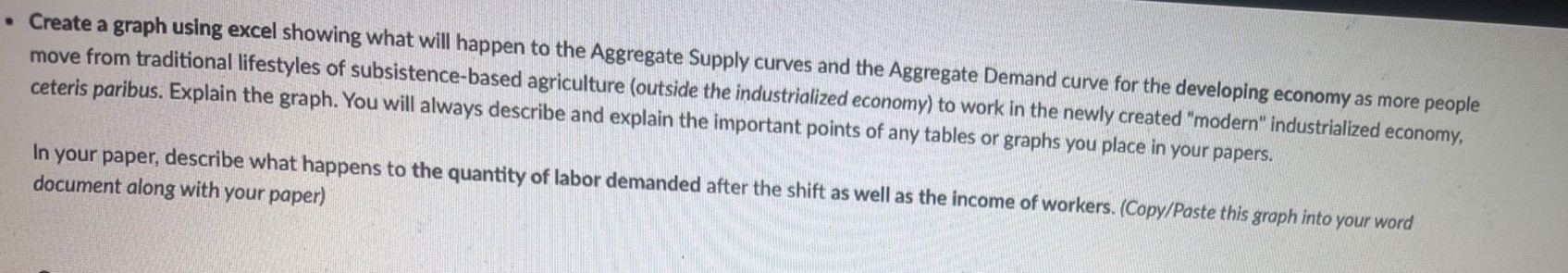 Solved Create a graph using excel showing what will happen | Chegg.com