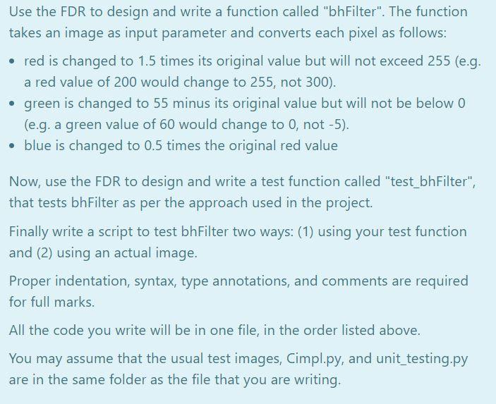Solved Use the FDR to design and write a function called | Chegg.com