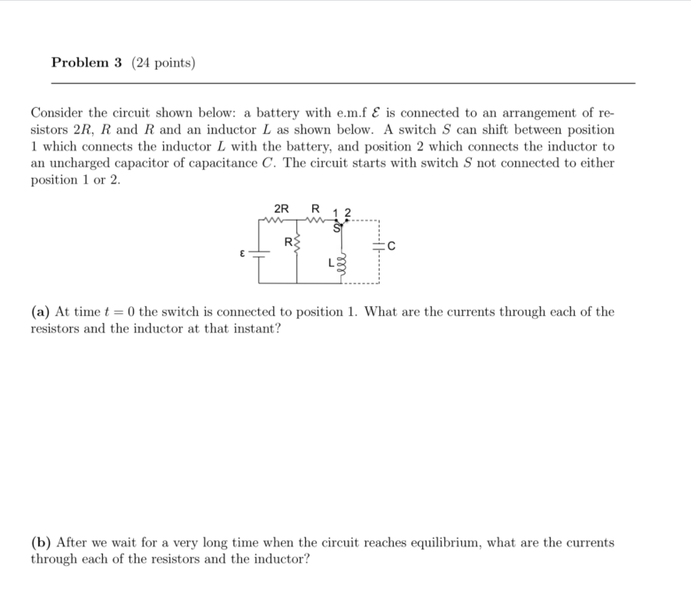 Solved Problem 3 (24 points) Consider the circuit shown | Chegg.com
