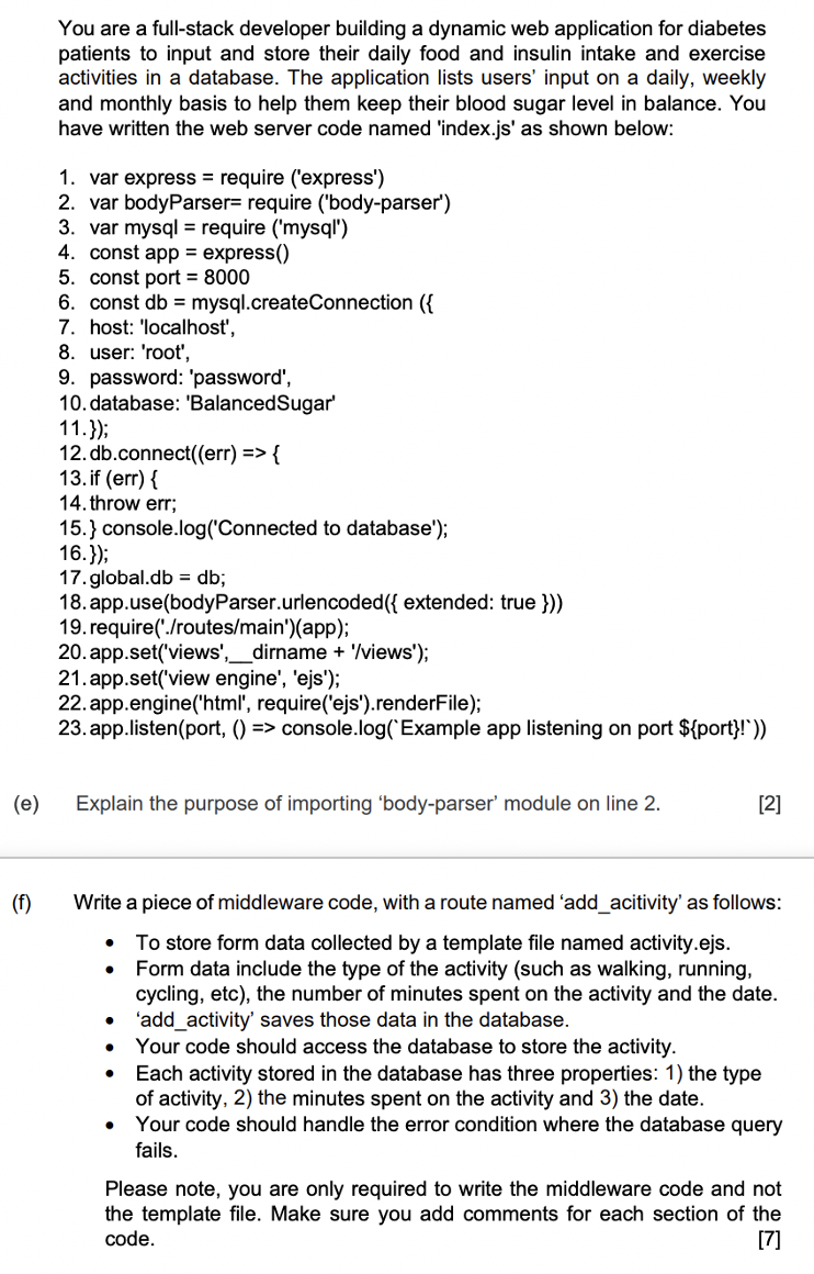 Solved You are a full-stack developer building a dynamic web | Chegg.com