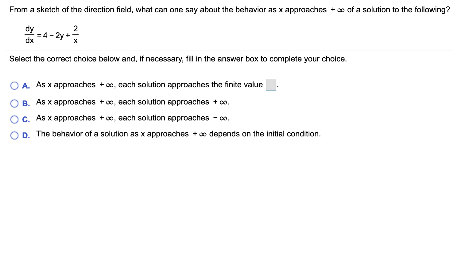 Solved From a sketch of the direction field, what can one | Chegg.com