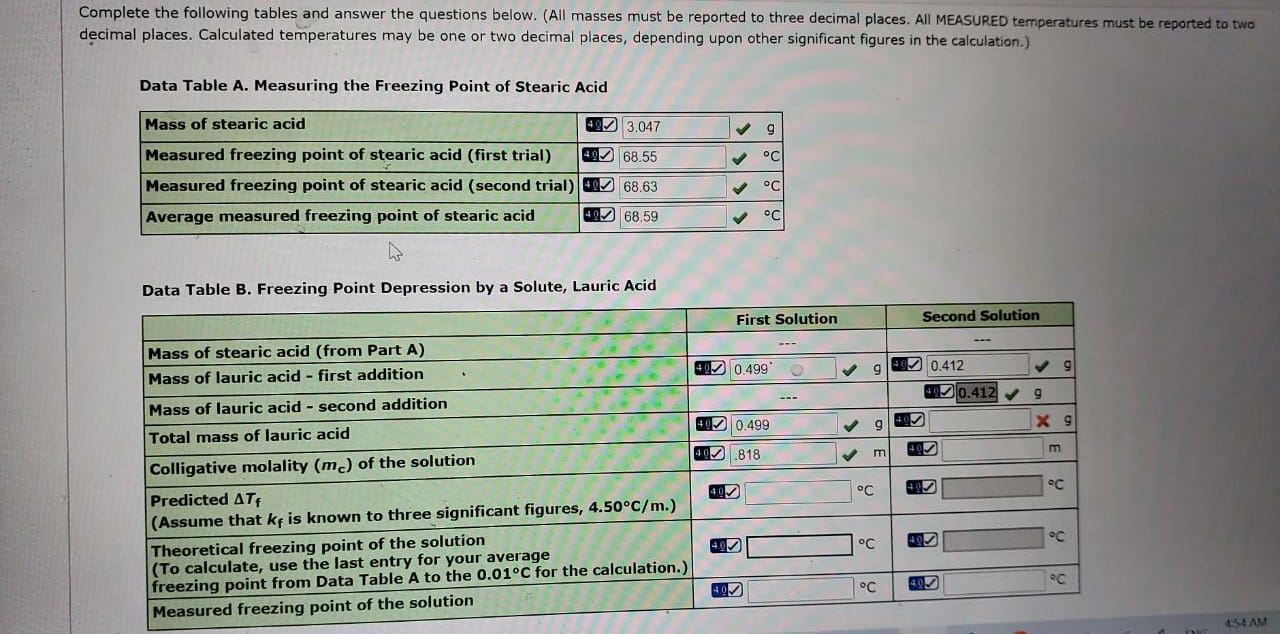 Solved Complete the following tables and answer the | Chegg.com