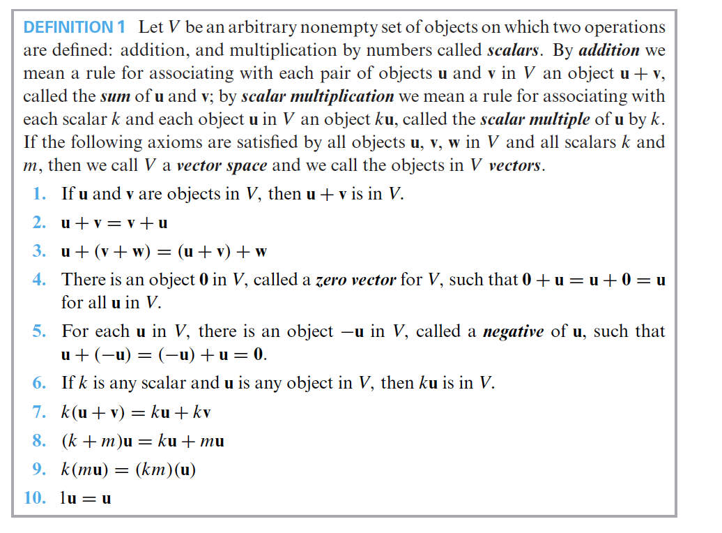 Solved DEFINITION 1 Let V be an arbitrary nonempty set of | Chegg.com