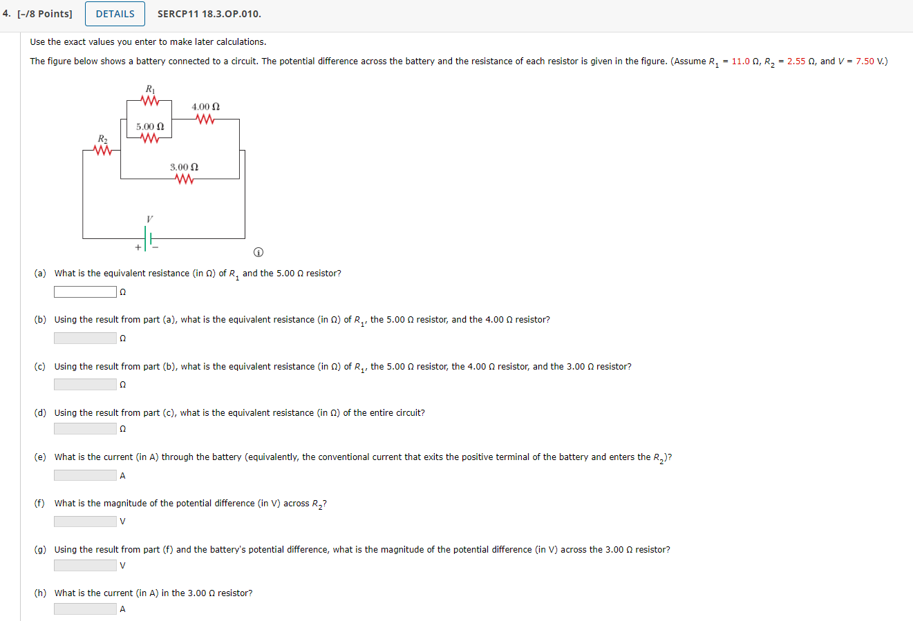 Solved Use the exact values you enter to make later | Chegg.com