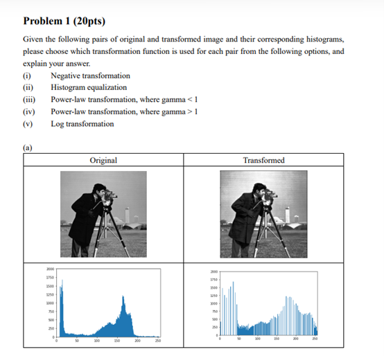Given the following pairs of original and transformed | Chegg.com