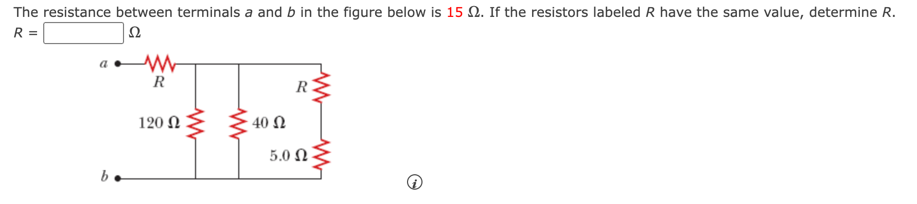 Solved The resistance between terminals a and b in the | Chegg.com