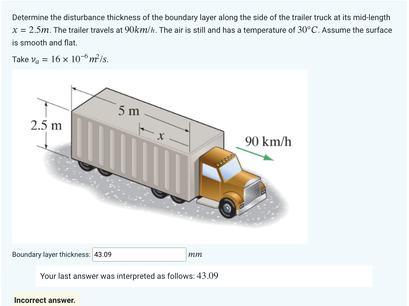 Solved Determine the disturbance thickness of ﻿the boundary | Chegg.com