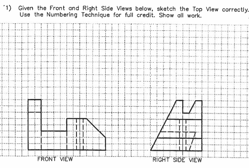 Solved *1) Given the front and Right Side Views below, | Chegg.com