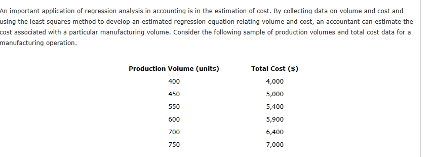 Solved In Important Application Of Regression Analysis In