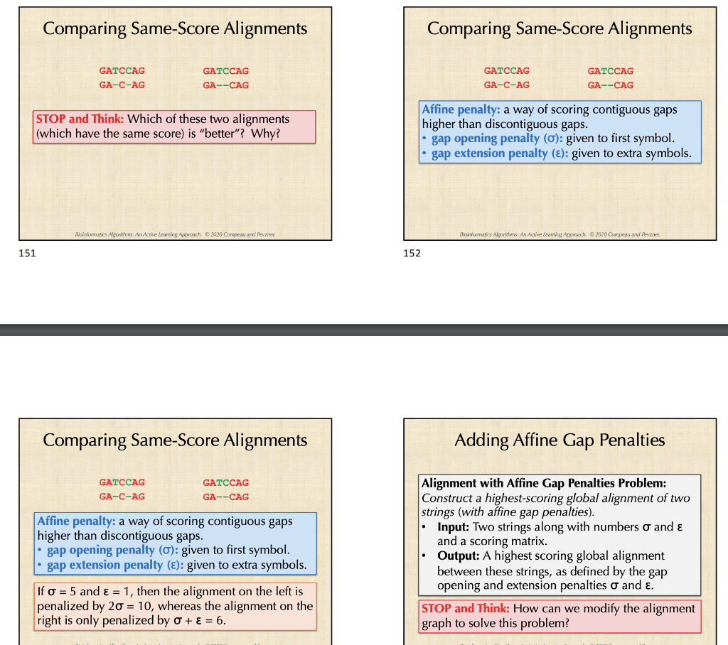 Solved 2. (2 points) Consider the following alignment. | Chegg.com