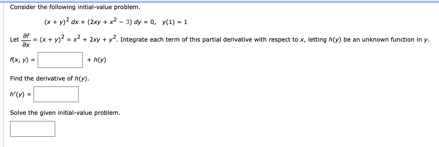 Solved Consider the following initial-value problem. (x + | Chegg.com