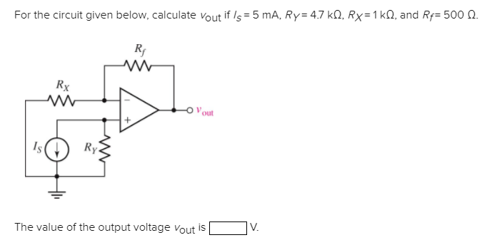 Solved For the circuit given below, calculate vout if 1s-5 | Chegg.com
