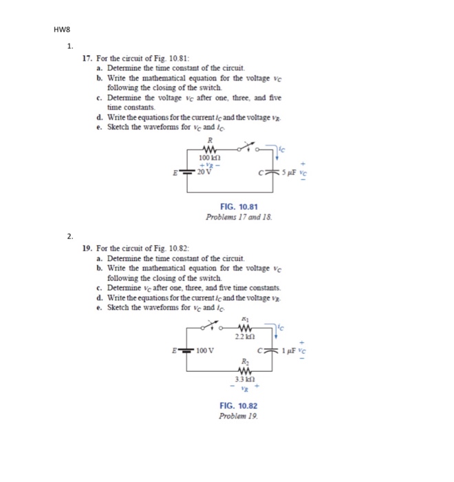Solved HW8 1. 17. For the circuit of Fig. 10.81 a. Determine | Chegg.com