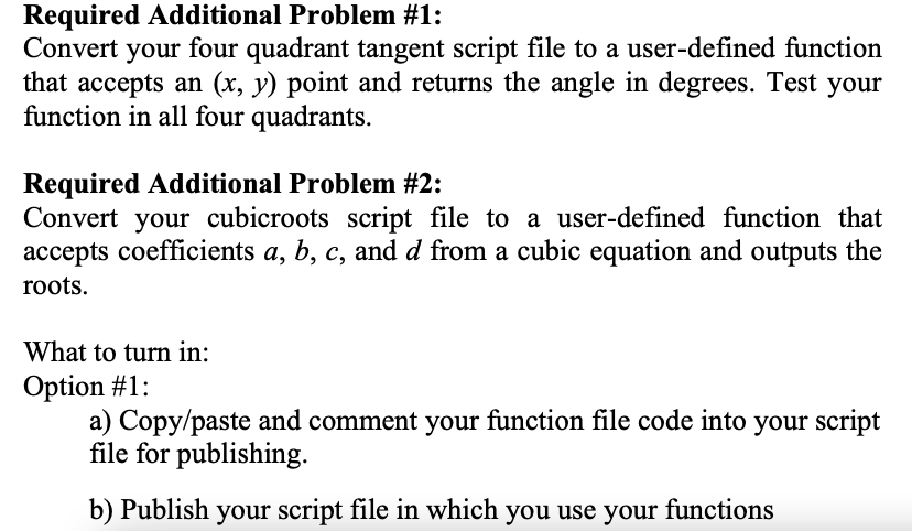 Solved Required Additional Problem \#1: Convert your four | Chegg.com