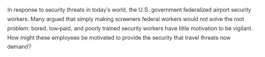 Solved In response to security threats in today’s world, the | Chegg.com