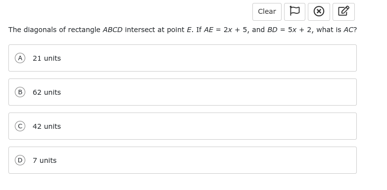 Solved The diagonals of rectangle ABCD intersect at point E. | Chegg.com