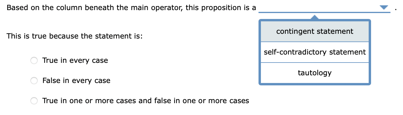 Solved column beneath the statement's main operator includes | Chegg.com