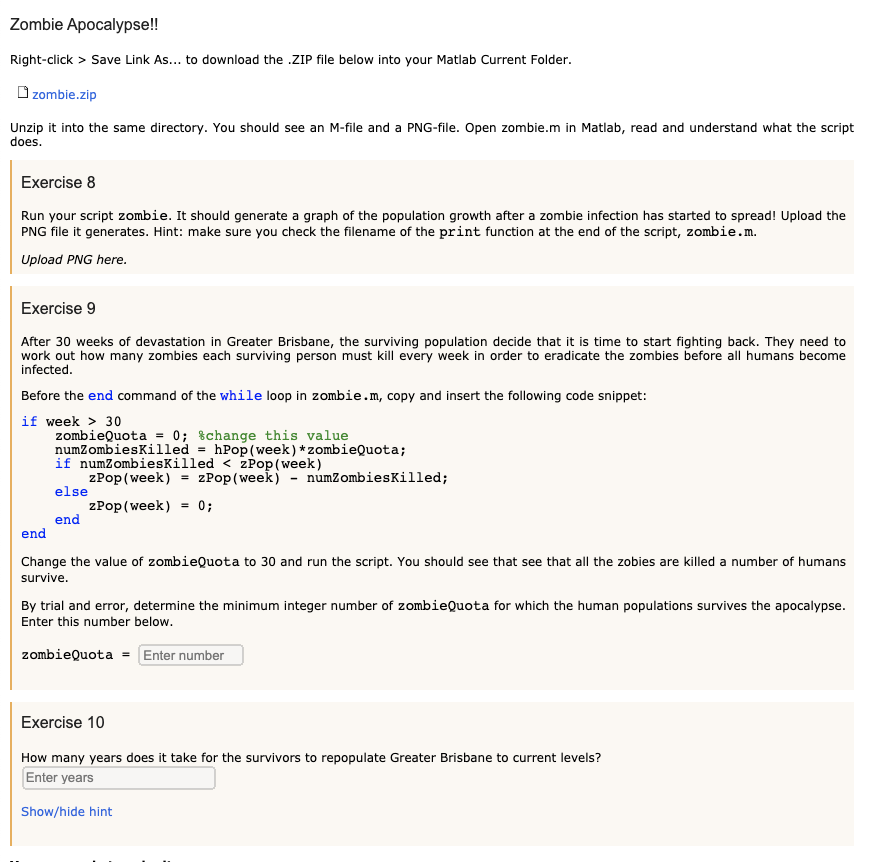 Solved Zombie Apocalypse!! Right-click > Save Link As... to | Chegg.com