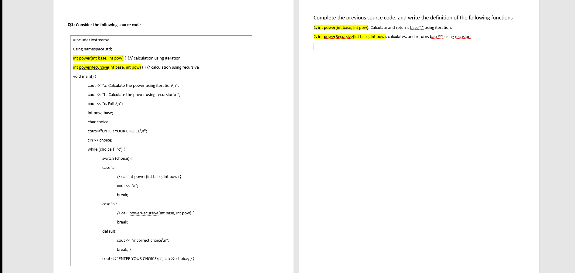Solved Complete the previous source code, and write the | Chegg.com