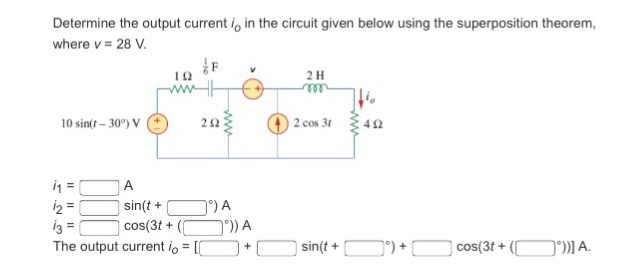 Solved Determine the output current i_0 in the circuit given | Chegg.com