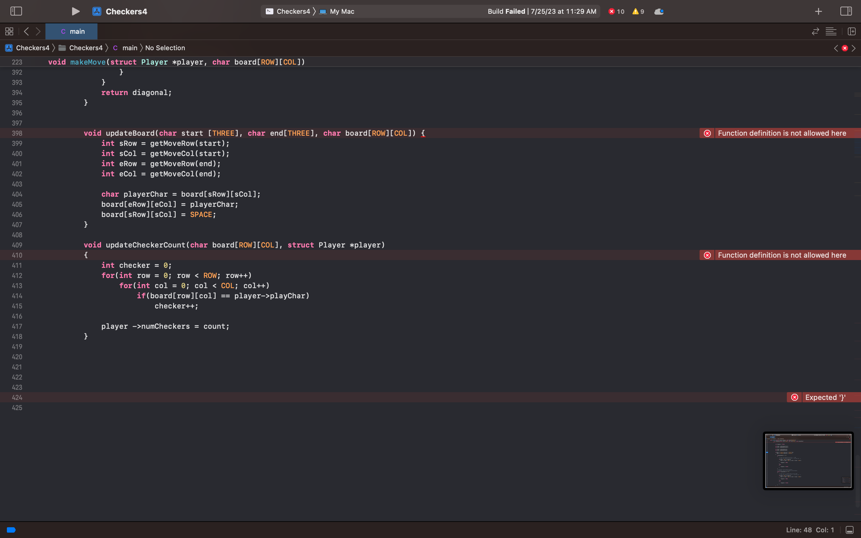 Solved Checkers 4 Checkers 4> My Mac Build Failed | 7/25/23 | Chegg.com