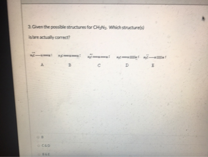 Solved 2. Given the possible structures for CHM2 Which | Chegg.com