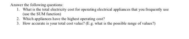 Solved Exercise 4 Energy Consumption Calculate the daily | Chegg.com