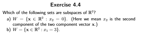Solved Which of the following sets are subspaces of R2? a) W | Chegg.com