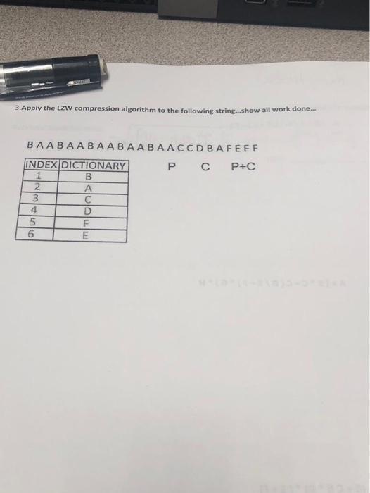 Solved 3.Apply the LZW compression algorithm to the | Chegg.com